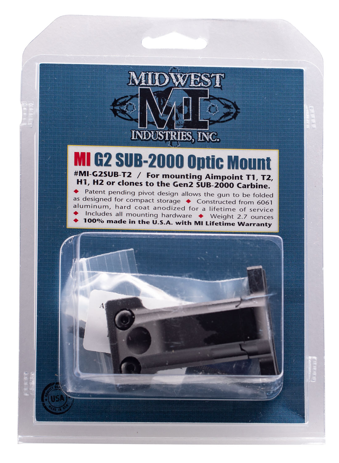 Midwest Industries MIG2SUBT2 Gen2 Sub 2000 Mini Optic Mount Matte Black ...