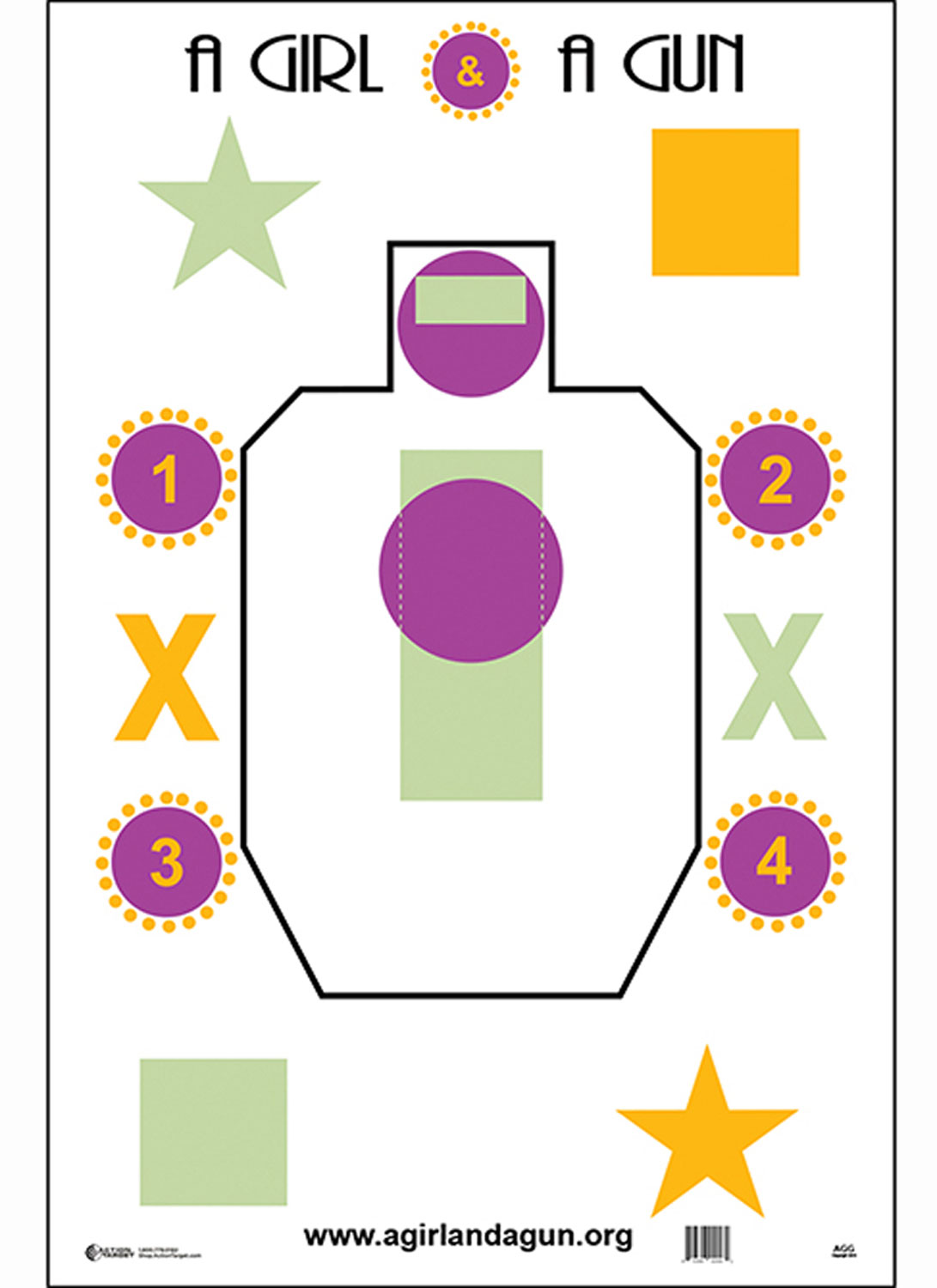 Action Target AGG100 Training A Girl & A Gun IDPA Silhouette Paper 23 ...