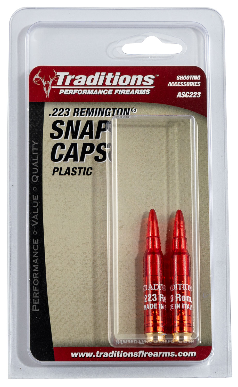Traditions ASC223 Snap Caps 223 Rem Plastic/Brass Base 2 Pack ...